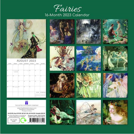 Fairies Calendar 2023, The Gifted Stationary - Antic Exlibris