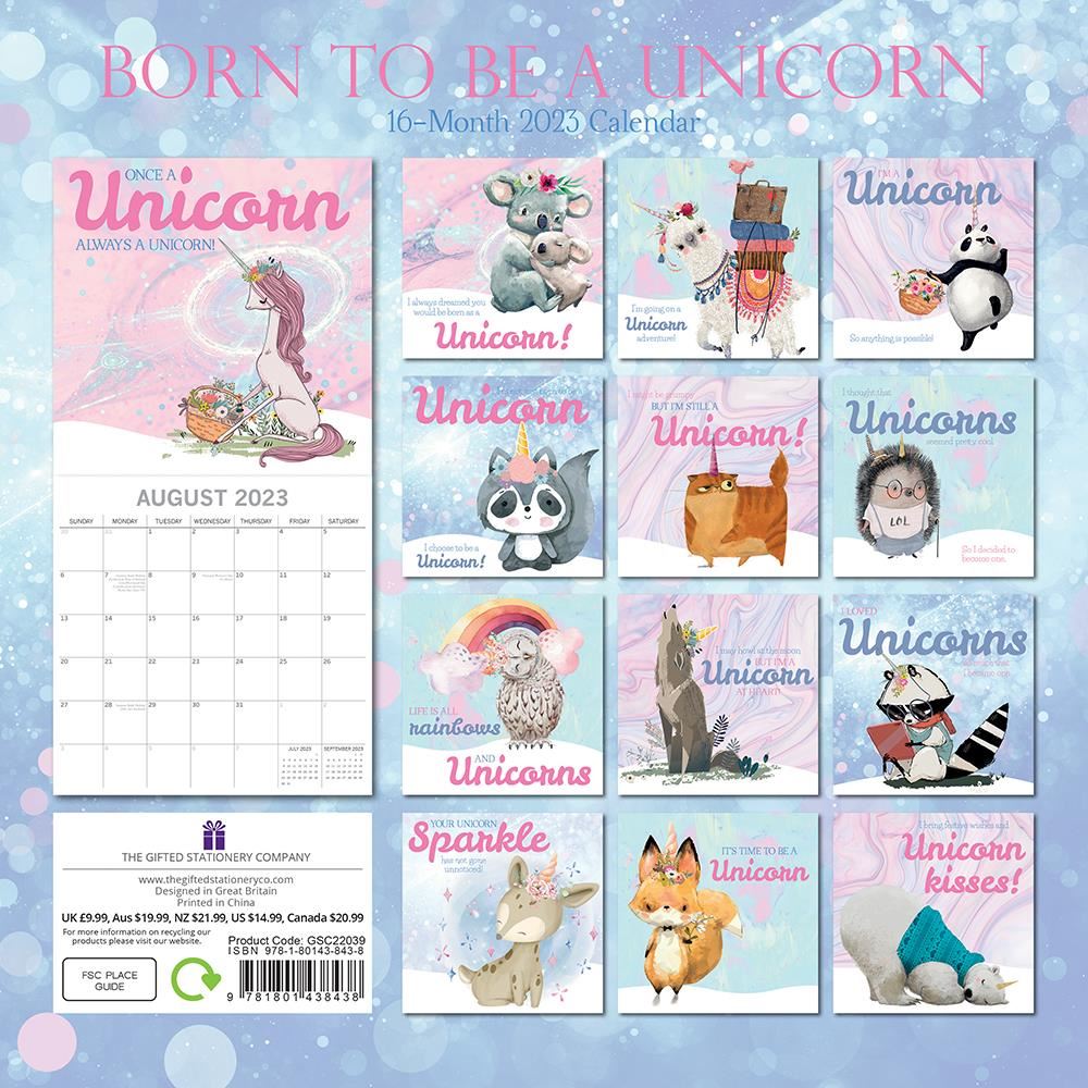 Born to be a Unicorn Calendar 2023, The Gifted Stationary - Antic Exlibris